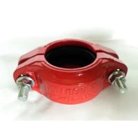 China 4 in Red Ductile Iron Coupling Grooved Painted Pipe Clamp for sale