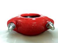 China 3 In Grooved Painted Ductile Iron Coupling Pipe Clamp With E Gasket for sale