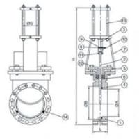 China Bonnetless Knife Gate Valve Low Pressure Manual ANSI Bevel Gear Round Flange for sale