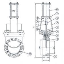 China Bonnetless Knife Gate Valve Low Pressure Manual ANSI Bevel Gear Round Flange for sale