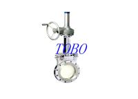 China TOBO High Temperature Pneumatic Ceramic Shut Off 3 5 Inch Dn100 Knife Gate Valve for sale