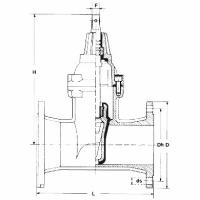 China DN150 PN 25 Ductile Iron Gate Valve Oval Body Flanged Soft Seated for sale