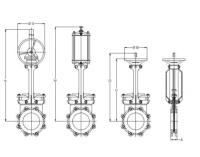 China Bi Directional Knife Gate Valve 304 / 316SS Plated Gate 304SS Stem DN25 for sale