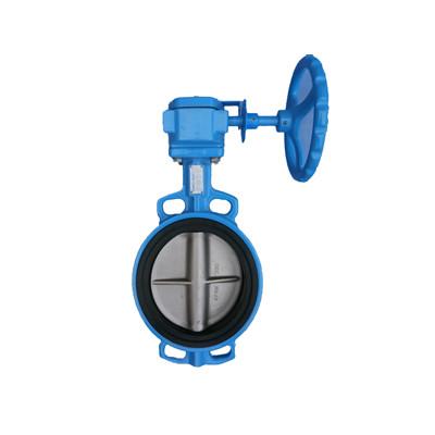 China 316SS Disc 410SS Stem Wafer Butterfly Valve DN100 Dual Drilled Cast Iron Body for sale