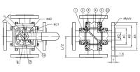 China 4 Way Ball Valve SS316 Body / Ball / Stem PTFE seats Flange ANSI Class 150 Ball Valve for sale