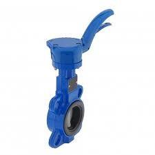 China Butterfly Valve With Blue Trigger Handle Stainless Steel 304 Tri Clamp Clover for sale