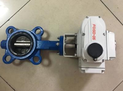 China Electric Actuator Wafer Butterfly Valve QT450 PN10 DN150 Iron Steel for sale
