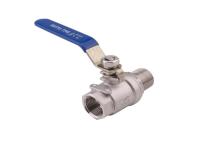 China Stainless Steel 2PC Internal Thread Handle Lock Through Water Oil And Gas Ball Valve for sale