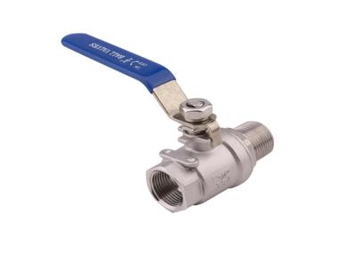 China Stainless Steel 2PC Internal Thread Handle Lock Through Water Oil And Gas Ball Valve for sale