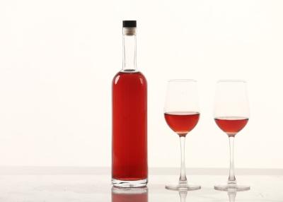 China Custom 200Ml 375Ml 500Ml 750Ml 1000Ml Transparent Round Empty Flint Glass Liquor Wine Whisky Vodka Tequila Bottle With C for sale