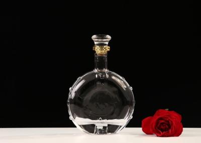 China Customizable Products 250ml 500ml Simple Flat Clear Empty Liquor Wine Glass Bottles for sale