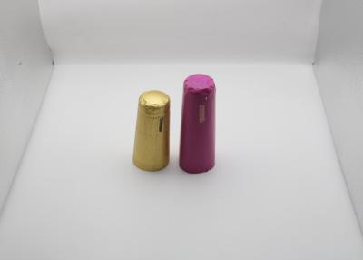 China Customize PVC Heat Shrink Caps Seal For Champagne Wine Liquor Bottle Cap Shrink Wrap With Tear stripe for sale