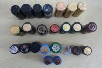 China Durable Wine Bottle Shrink Caps PVC Heat Shrink Capsule Anti Slip Embossed for sale