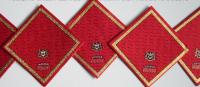 China Golden Aluminum Custom Foil Stickers Embossing Lacquer Coated Surface for sale