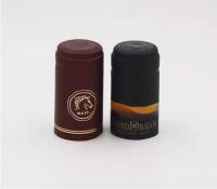 China Plastic Printed Design Heat Pvc Shrinkable Red Wine Bottle Capsule With Tear-Off Strip for sale