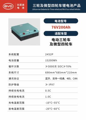 China BYD Lithium-ion Batteries For Three-wheel & Mini Four-wheel Vehicles for sale