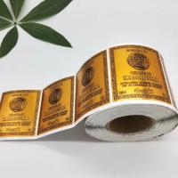 China Gold Foil Stamped Stickers Printed Labels Rectangle Logo Roll Food Wine Bottle Labels Wedding for sale