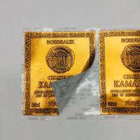 China Gold Foil Stamped Stickers Printed Labels Rectangle Logo Roll Food Wine Bottle Labels Wedding for sale