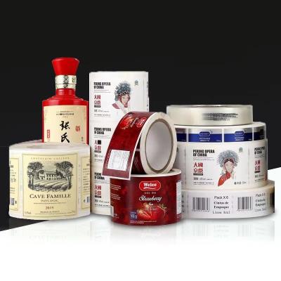 China Spice Jar Self Adhesive Wine Bottle Labels Water Bottle Hot Gold Printing Matte for sale