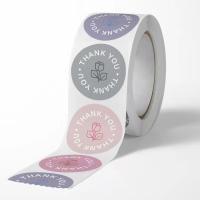 China Stationery Sticker Labels Printable Seals Pink Thank You Logo Stickers Pastry Wrapping 1 Inch for sale