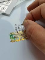 China Holographic Anti Counterfeit Sticker Film Labeling Transparency Rectangle Round Corner for sale