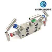 China 1/2 NPT 5-Way Pressure Transmitter Manifold - 6000 PSI Rating, Stainless Steel Construction for Industrial Applications for sale