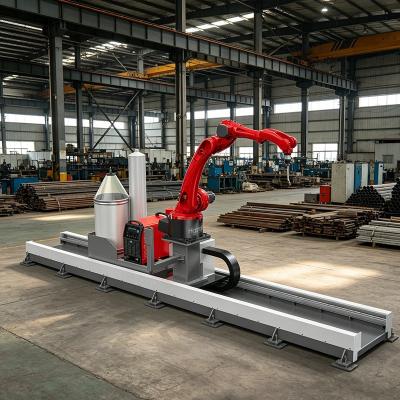 China Head-and-Tail Frame Robot Welding Workstation 6-Axis 12kg Long Workpiece Rotary Positioner System for sale