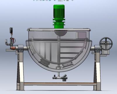 China Industrial Silver Electric Gas Steam Jacketed Pot For Vegetable / Bean Pasete for sale