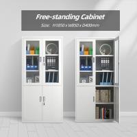China 4 Door Free Standing Filing Cabinet Cupboard Storage Cabinet Stalinite Showcase Locking File Organizer for Office Pantry Garage for sale
