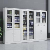 China 4 Door Free Standing Filing Cabinet Cupboard Storage Cabinet Stalinite Showcase Locking File Organizer for Office Pantry Garage for sale
