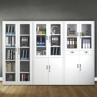 China 4 Door Free Standing Filing Cabinet Cupboard Storage Cabinet Stalinite Showcase Locking File Organizer for Office Pantry Garage for sale