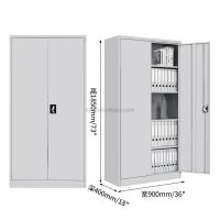 China Metal Steel 2 Swing Door 4 Shelves Office  Filing Storage Cabinet Lock Organizer for Office Garage  School for sale