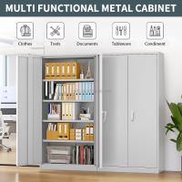 China Metal Steel 2 Swing Door 4 Shelves Office  Filing Storage Cabinet Lock Organizer for Office Garage  School for sale