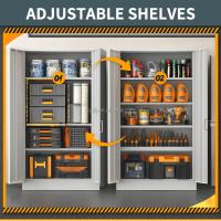 China Metal Steel 2 Swing Door 4 Shelves Office  Filing Storage Cabinet Lock Organizer for Office Garage  School for sale