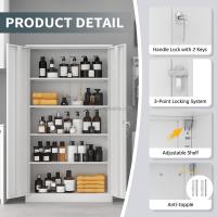 China Metal Steel 2 Swing Door 4 Shelves Office  Filing Storage Cabinet Lock Organizer for Office Garage  School for sale