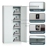 China Metal Steel 2 Swing Door 4 Shelves Office  Filing Storage Cabinet Lock Organizer for Office Garage  School for sale