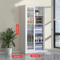 China Top-Ranked Modern Steel File Cabinet Home Hotel Office Lock Adjustable Bookshelf Glass Display Case Storage Made Durable Iron for sale