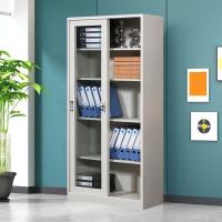 China Top-Ranked Modern Steel File Cabinet Home Hotel Office Lock Adjustable Bookshelf Glass Display Case Storage Made Durable Iron for sale