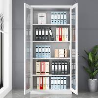 China Top-Ranked Modern Steel File Cabinet Home Hotel Office Lock Adjustable Bookshelf Glass Display Case Storage Made Durable Iron for sale