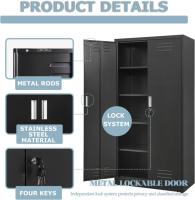 China Steel Metal Storage Cabinet With 2 Doors and 4 Adjustable Shelves Lockable Office Furniture for Garage Use for sale