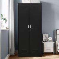 China Steel Metal Storage Cabinet With 2 Doors and 4 Adjustable Shelves Lockable Office Furniture for Garage Use for sale