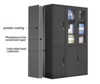 China Storage Cabinet with 4 Doors and Adjustable Shelves Metal File Cabinet Manufacturers Metal Cupboard Steel Storage Filing Cabinet for sale