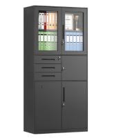 China Storage Cabinet with 4 Doors and Adjustable Shelves Metal File Cabinet Manufacturers Metal Cupboard Steel Storage Filing Cabinet for sale