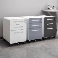 China Metal Mobile Pedestal Side Cabinet with 3 Drawers Steel Filing Storage for Home Office School Living Room Workshop-Space Saving for sale