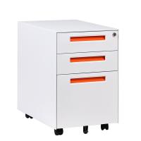 China Modern 3-Drawer Adjustable Movable Pedestal Mobile File Cabinet Home Office School Gym Warehouse Hotel Hospital Metal Material for sale