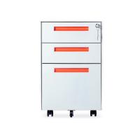 China Modern 3-Drawer Adjustable Movable Pedestal Mobile File Cabinet Home Office School Gym Warehouse Hotel Hospital Metal Material for sale