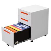China Modern 3-Drawer Adjustable Movable Pedestal Mobile File Cabinet Home Office School Gym Warehouse Hotel Hospital Metal Material for sale