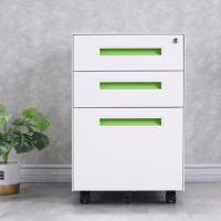 China Modern 3-Drawer Adjustable Movable Pedestal Mobile File Cabinet Home Office School Gym Warehouse Hotel Hospital Metal Material for sale