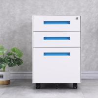 China Modern 3-Drawer Adjustable Movable Pedestal Mobile File Cabinet Home Office School Gym Warehouse Hotel Hospital Metal Material for sale