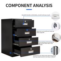 China Hot Sales 4-Drawer Small Steel Filing Cabinet Adjustable Home Office Workshop Warehouse Storage with Efficient Organization Desk for sale